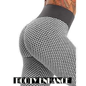 SEASUM Women's High Waist Yoga Pants Scrunched Booty Leggings Workout Running Butt Enhance Textured Tights S