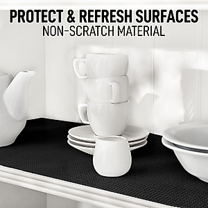 Zulay (12 Inch x 20 FT) Drawer & Shelf Liner - Non Adhesive Drawer Liner - Protective Shelf Liner Non Slip for Cabinets, Storage, Kitchen, and Tables (Black)
