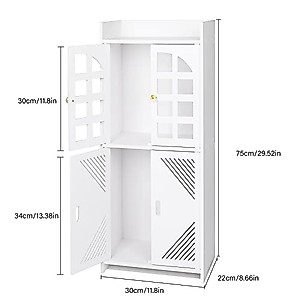 Bathroom Storage Cabinet,Home Furniture Floor Standing Cabinet,Toilet Side Paper Holder,PVC Home Organizers,Utility Storage Cabinet for Living Room, Bedroom, Kitchen, White
