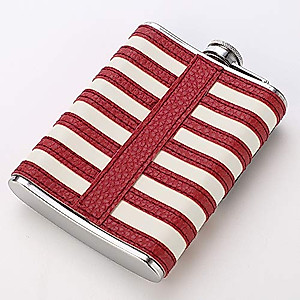 JXS 8oz 18/8#304 Stainless Steel Hip Flask, American Flag Flask Leakproof with Funnel, Army Flask