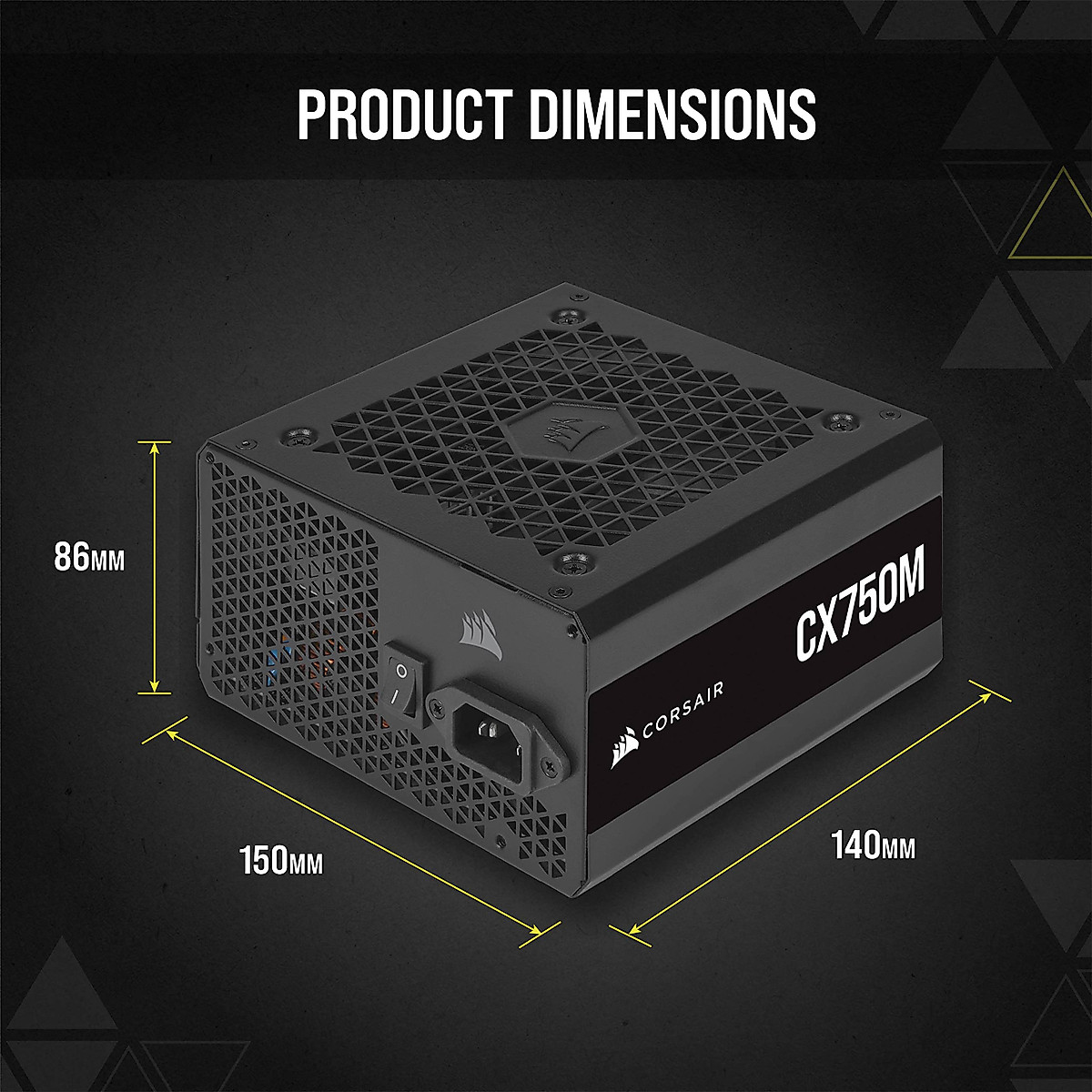CORSAIR CX750M 80 PLUS Bronze Semi-Modular Low-Noise ATX 750 Watt Power Supply - NA - Black