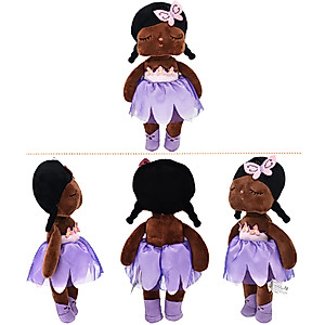 HWD 13'' Soft Stuffed Girls Dolls, Kawaii Plush Toys Gifts for Kids, Toddler, Birthday, Valentines, Christmas (Purple)