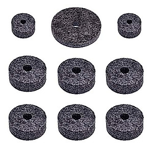 Drum Kit, Felt Pad Set, Felt Non-Slip Drum Replacement Kit, Gray 18-Piece Drum Kit,Felt Hi Hat Cup Felt Cymbal Sleeves