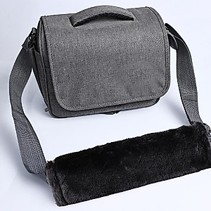 MOONET 2 Packs Car Seatbelt Covers Shoulder Pad for More Comfortable Driving, Universal Seat Belt Cover for Handbag Camera Backpack Straps, Soft Faux Sheepskin Wool Seat Belt Cushion (Black)