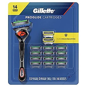 Gillette ProGlide Men’s Razor Blades, 12 Refills + 2 ProGlide Shield Men's Razor Blades, 14 Cartridges Total