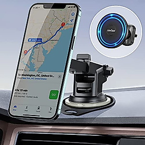 Ciencimy Compatible with MagSafe Car Mount for Car Windshield/Dashboard/Air Vent Long Arm Magnetic Phone Holder for iPhone 13 12 Pro Max Mini [Ultra Stable & Strong Suction] Suction Cup Phone Holder