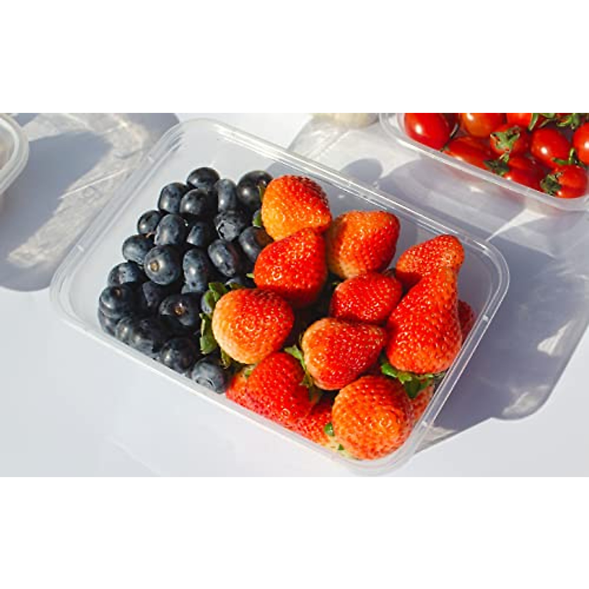 ganfaner [50pk 24fl.oz/750ml meal prep containers, plastic food containers with lids, for preparing lunch, dinner or snacks[Clear]