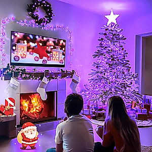 JMEXSUSS Connectable 100 LED Purple Christmas Lights Indoor, 8 Modes Plug in Purple Lights Clear Wire, 33ft Purple Christmas Tree Lights Outdoor for Christmas, Tree, Garden, Bedroom