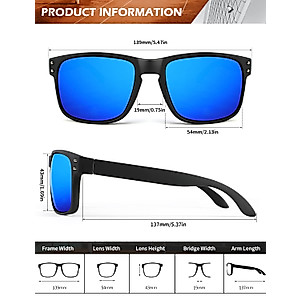 KALIYADI Polarized Sunglasses for Men Women, Mens Sunglasses Polarized UV Protection, Vintage Sun Glasses for Fishing Running Driving (3 pack)