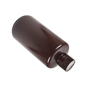 Bettomshin 1Pcs Small Mouth Reagent Bottle, 1000ml PE Plastic Liquid Sealing Bottle, Round Light Container Lab Sample Storage Brown with Screw Cap