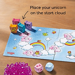 HABA Unicorn Glitterluck Cloud Crystals - A Sparkling Dice Games Competition, Children's Games & Unicorn Gifts for Ages 3+, Made in Germany