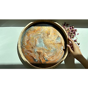 Wooden Round Trays for Serving - Five Piece Nested Breakfast Tray - Wood Crafts Trays for Organizing | Bathroom Tray - Food Trays for Party Buffet Montessori Wooden Trays for Serving & Catering