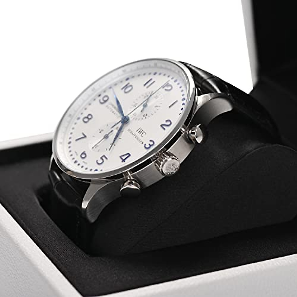 Woodten PU Leather Watch Gift Box Premium Single Wristwatch Storage Case with Removable Pillow(White)