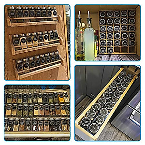 AOZITA 24 Pcs Glass Spice Jars/Bottles - 6oz Empty Square Spice Containers with Spice Labels - Shaker Lids and Airtight Metal Caps - Silicone Collapsible Funnel Included