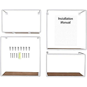 KAO Mart Wall Mounted Rustic Iron and Wood Intersecting Unique Floating Shelves Wood (4, White)