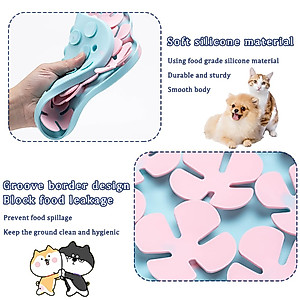 Slow Feeder Dog Bowls Silicone Slow Feeder Lick Down Eating Pet Calming Mat Anxiety Relief Training Wet Food Lick Pad with Suction Cup Interactive Feed Game Toy All Breed Dogs