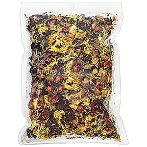 Flower Fusion Treat (8 oz.) - Healthy Natural Dried Flower Herbivore Treat - Chinchillas, Guinea Pigs, Rabbits, Prairie Dogs, Degus, Hamsters, Rats, Squirrels, Sugar Gliders & Other Small Pets
