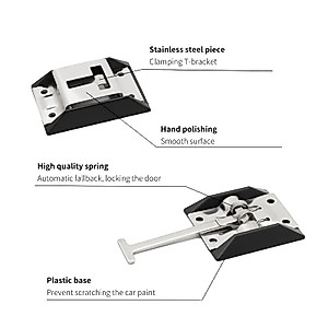 ESUDNT RV Door Holder 304 Stainless Steel Thicker T-Style Entry Door Catch Latch for Camper, Travel Trailer, Cargo (2 Pack, Screws Included)