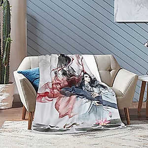 Ceferon Mo Dao Zu Shi Ultra-Soft Micro Fleece Throw Blanket Living Room 80'X60', Black