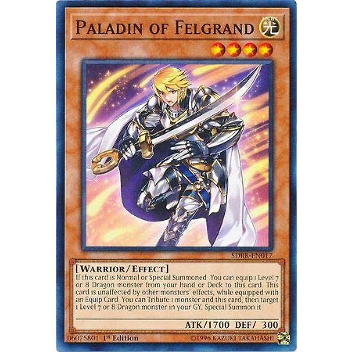Yu-Gi-Oh! - Paladin of Felgrand - SDRR-EN017 - Common - 1st Edition - Structure Deck: Rokket Revolt