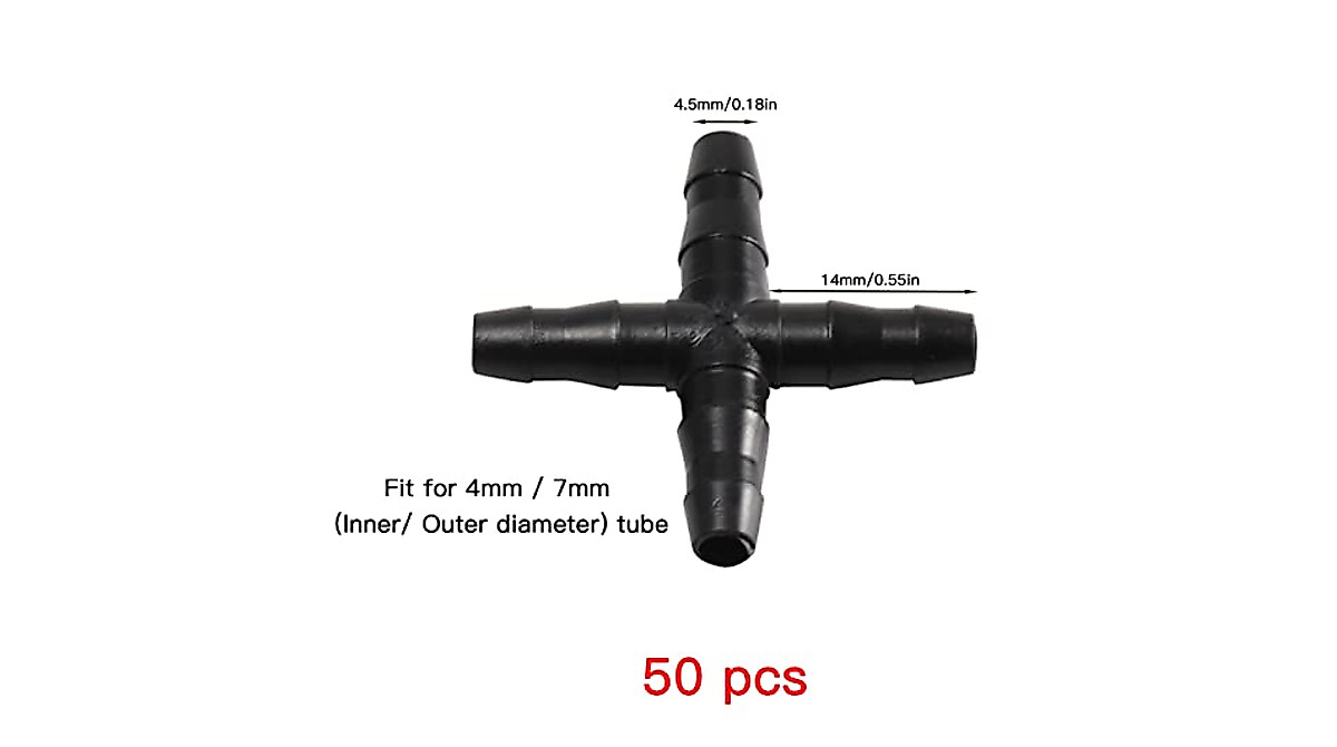 50pcs Drip Irrigation Connectors for Gardens & Hydroponics