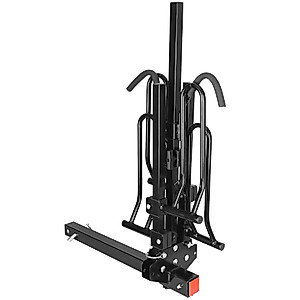 HIGHRAZON Hitch Mounted Bike Rack, 2 Bike 160 lbs Capacity, Foldable Bicycle Rack, 2" Platform Bike Rack for Cars Trucks SUVs Minivans