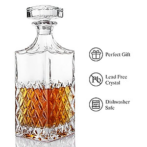 Lighten Life Whiskey Decanter,29oz Crystal Decanter with Glass Stopper,Liquor Decanter in Gift Box,Premium Vodka Decanter for Whiskey,Bourbon,Scotch,Liquor