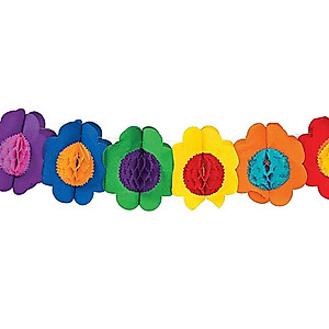 FUTUREPLUSX Mexican Party Banner, Hibiscus Garland Flower Banner Tropical Birthday Party Decorations Ceiling Decorations for Classroom Luau Party
