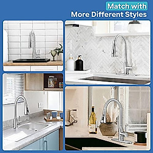 Homikit Kitchen Faucet with 2 Pull Down Sprayers, Brushed Nickel 18/10 Stainless Steel Kitchen Sink Faucets, Single Handle High Arc Kitchen Faucets for Farmhouse RV Bar Laundry