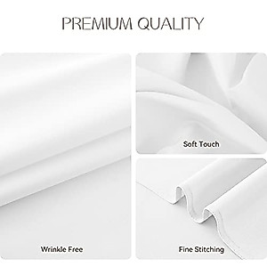 Romanstile Rectangle Tablecloth - Waterproof and Wrinkle Resistant Washable Polyester Table Cloth for Kitchen Dining/Party/Wedding Indoor and Outdoor Use (60 x 84 inch, White)