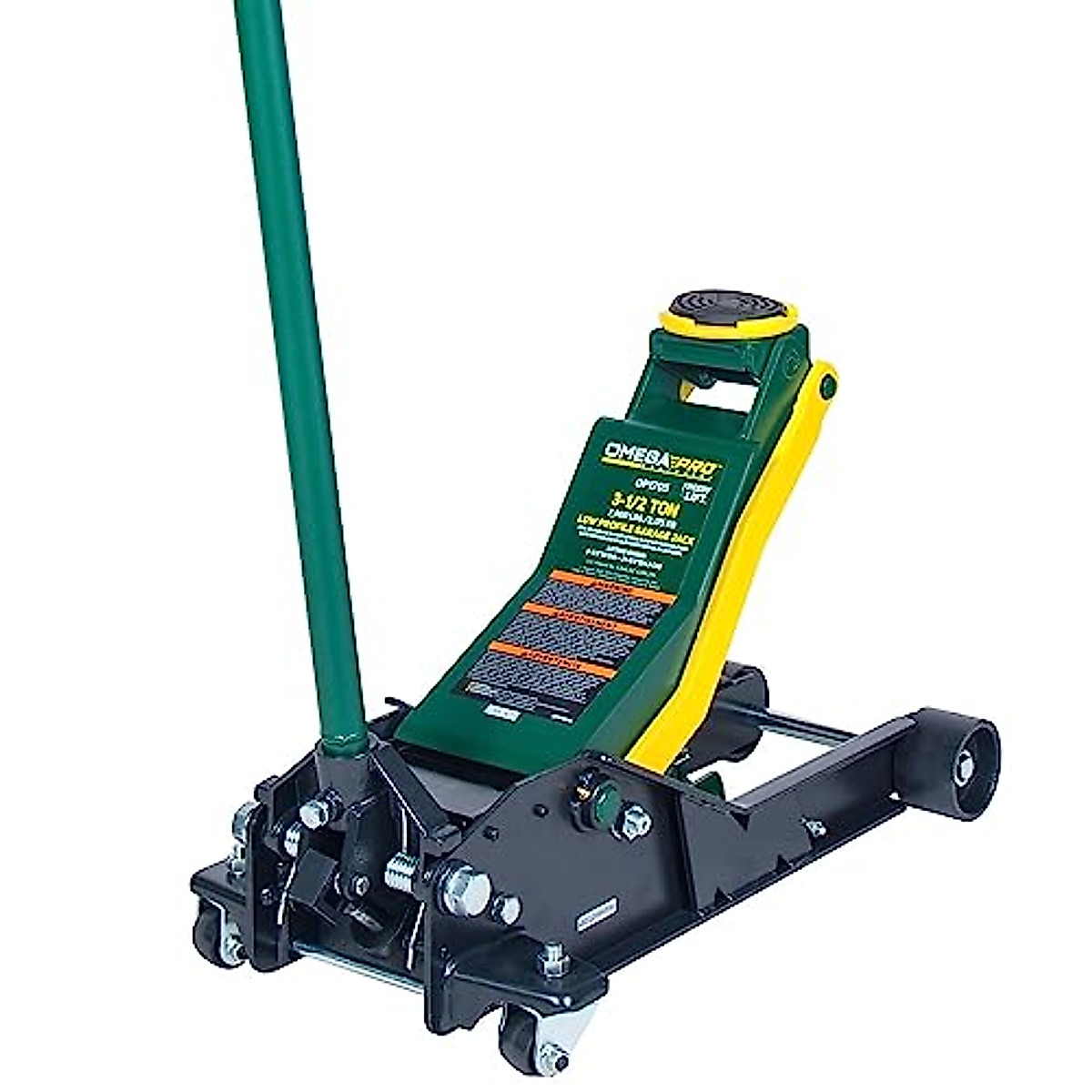 Omega Pro 3.5 Ton Low Profile Floor Jack - Lowering Speed Control with Hydraulic Quick Magic Lift - Heavy Duty Lifting from 3.5" to 21.5" for Auto Car Garage Shop