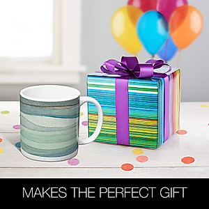 Tree-Free Greetings Extra Large 20-Ounce Ceramic Coffee Mug, Watercolor Waves Themed Shell Rummel Art