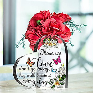 Blulu Crystal Glass Heart Memorial Gift Memorial Bereavement Gift Sympathy Condolence Gift Sympathy Table Decorations for Loss of Loved One Table Centerpieces Remembrance (Romantic, 4 x 4 Inches)
