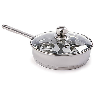 Norpro Stainless Steel Egg Poacher/Skillet Set, 10", Silver