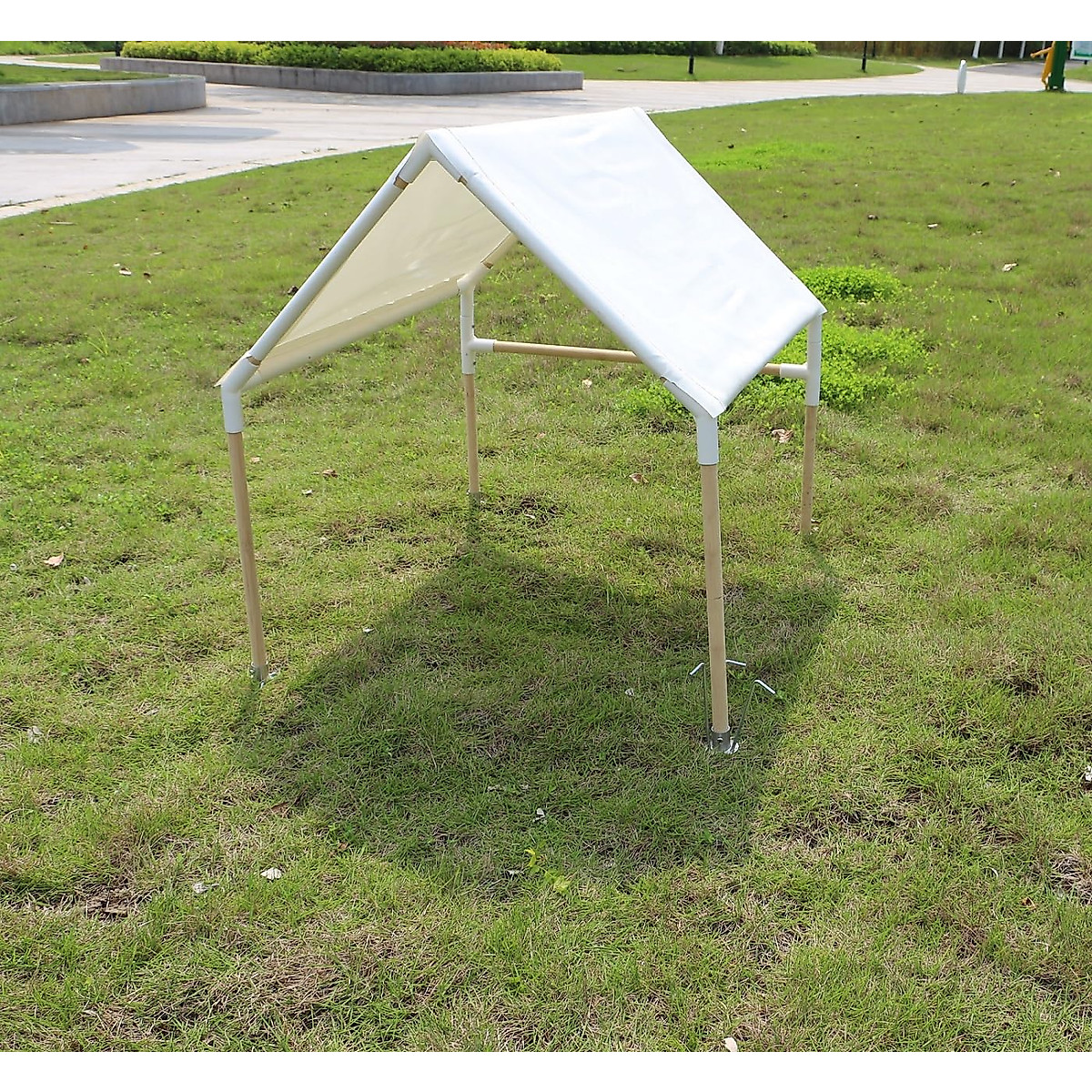 CNAINFC Robot Lawn Mower Garage, Outdoor Protective shed of Robot Lawn Mower and Charging Station, Durable rain-Proof and Ultraviolet-Proof Cover, 30 "x25 x24 White, Suitable for Outdoor Lawn.