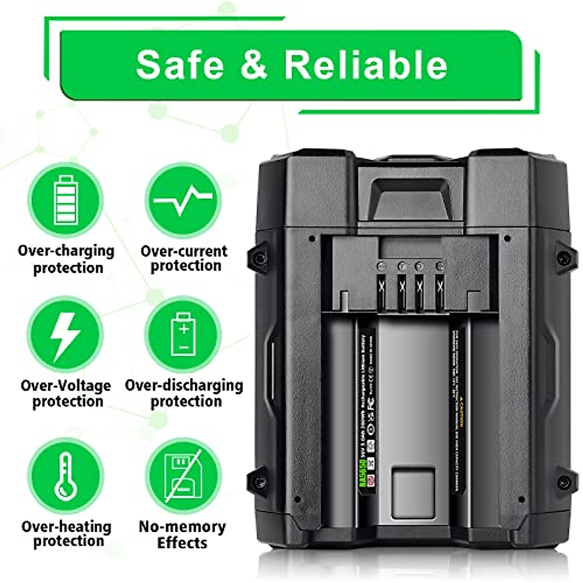 DSANKE 56V 5000mAh BA2800 Lithium-Ion Replacement Battery for EGO 56V BA2800 BA2800T BA4200 BA1400 Compatible with ST1502LB CS1604 LB4800 LB6504 LB5804 HT2400 56V Power Tools+Battery Holder