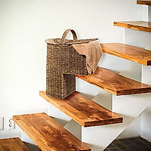15.25" Storage Stair Basket With Handle by Trademark Innovations (Natural)