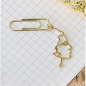 2Pcs Cute Metal Office School Face Paper Clips Bookmark Fine Student Memo Clips Set Stationery Supplies