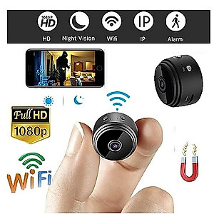 Gosuguu Mini 1080P HD Camera Wireless WiFi for Home - Security Cam Night Vision Motion Detects with 360° Adjust Snake Tube,Built-in 320mA Battery,Support 2.4GHZ WiFi