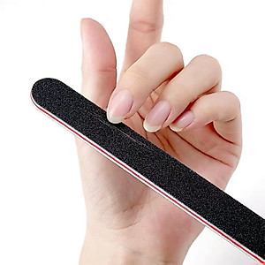 BTYMS 25 Count 180/240 Grit Nail Files for Natural Nails, Double Sided Emery Boards Fine Grit Nail Buffing Files