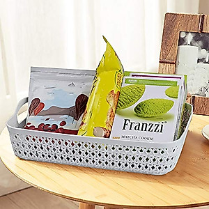 CadineUS A4 Paper Tray, Plastic Storage Basket Trays, White, Set of 6