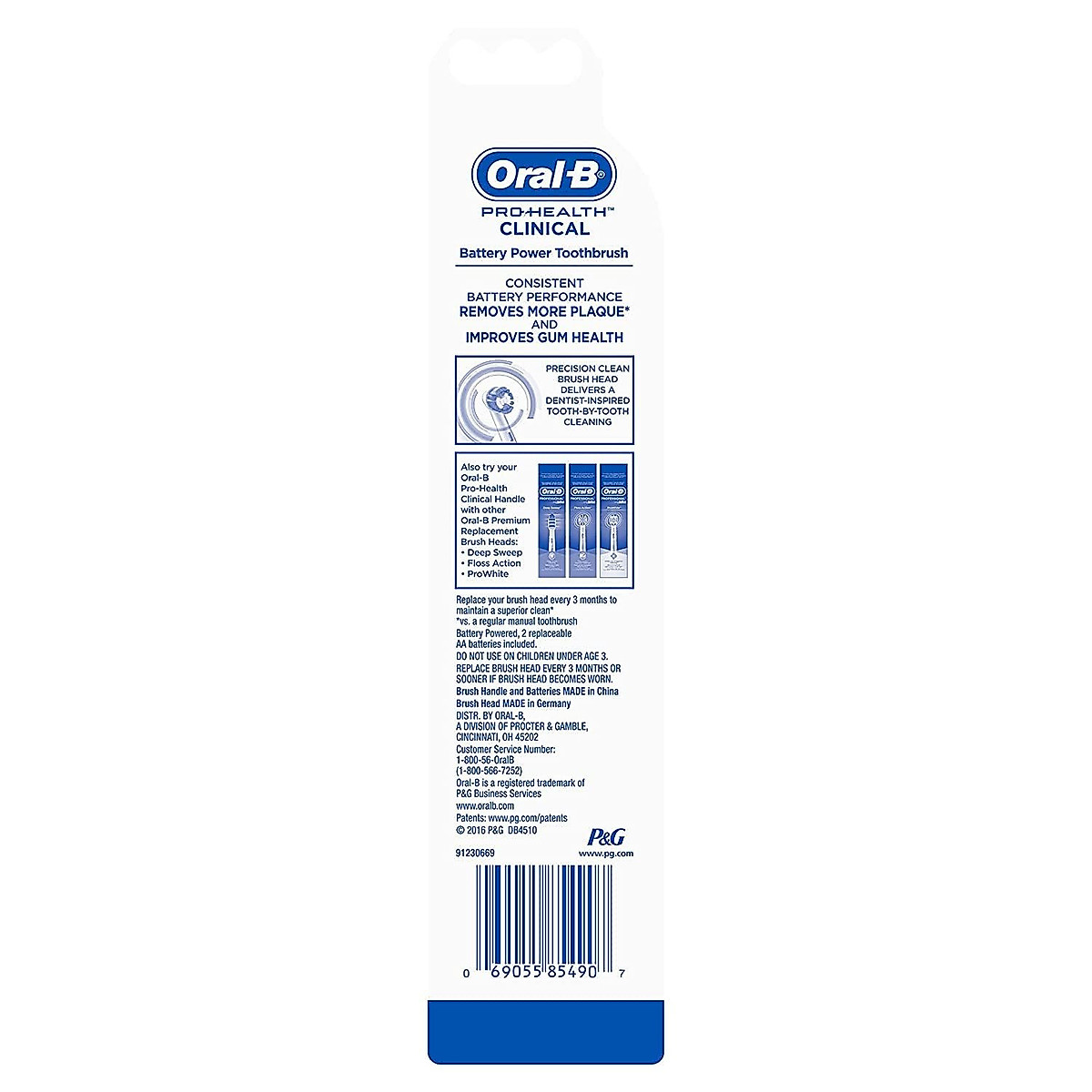 Oral-B Pro-Health Precision Clean Battery Toothbrush, 2 Count