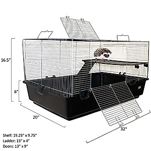 Zanzibar Cage - Durable Spacious Pet Habitat - Hedgehogs, Guinea Pigs, Small Rabbits, Syrian Hamsters, Degus, Tortoises, Lizards and Other Small Pets