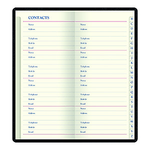 LETTS Note Origins Collection Slim Pocket Size Address Book with Gold Pen, Ruled, 160 Pages, Cream Paper, 5.75" x 2.75", Black (B090028)