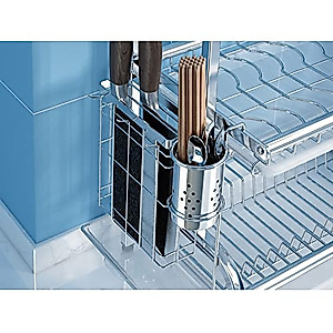 JUNXIAN Dish Rack 304 Stainless Steel Dish Storage Rack, Dish Storage Rack, Kitchen Dish Drainer Dish Rack, Dish Drying Rack Organizer Dish Containers(E)