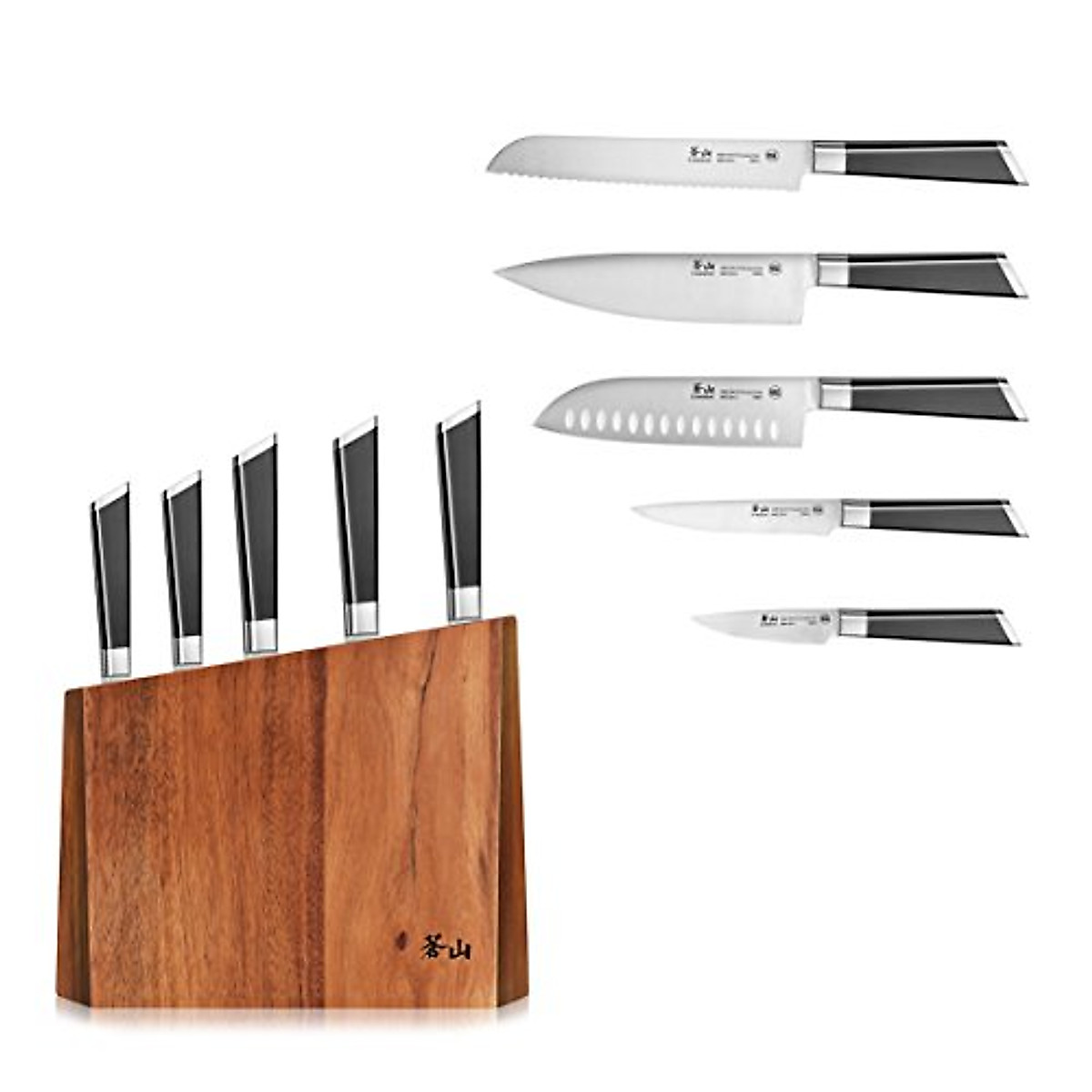 Cangshan Y2 Series Knife Set, 6-Piece German Steel Block, Silver