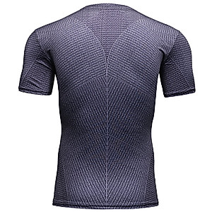 Red Plume Men's Compression Sports Shirt Short Sleeve Bat Athletic Tank Top