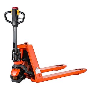 Tory Carrier Electric Pallet Jack Full Electric Powered Lithium Battery Truck Motorized Lift Trucks 3,300lbs Capacity 48" x27" Fork Size for Indoor Storage and Handling-Classic Orange EPJ3300