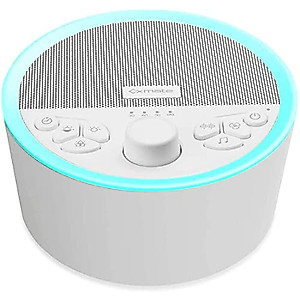 Exmate Sound Machines for Sleep, Night Light Sleep Sound Machine 29 Soothing Sounds with 8 Color Night Light and Built-in Battery for Baby Adults Sleeping Office Privacy, Portable for Travel, White