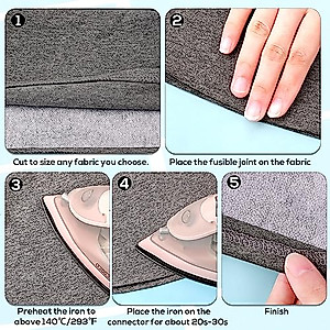 Fusible Interfacing, 0.11x32.8yd Polyester Non-Woven Interfacing Single-Sided Iron on Interfacing Lightweight Medium Weight Iron-On Interfacing for Sewing Quilting Crafting